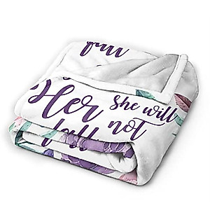 God is Within Her Blankets Bible Verse Blanket Spiritual Gifts for Women Soft Fluffy She Will Not Fall Fleece Blanket Get Will Soon Blanket Gift for Mom Women 40"X50"