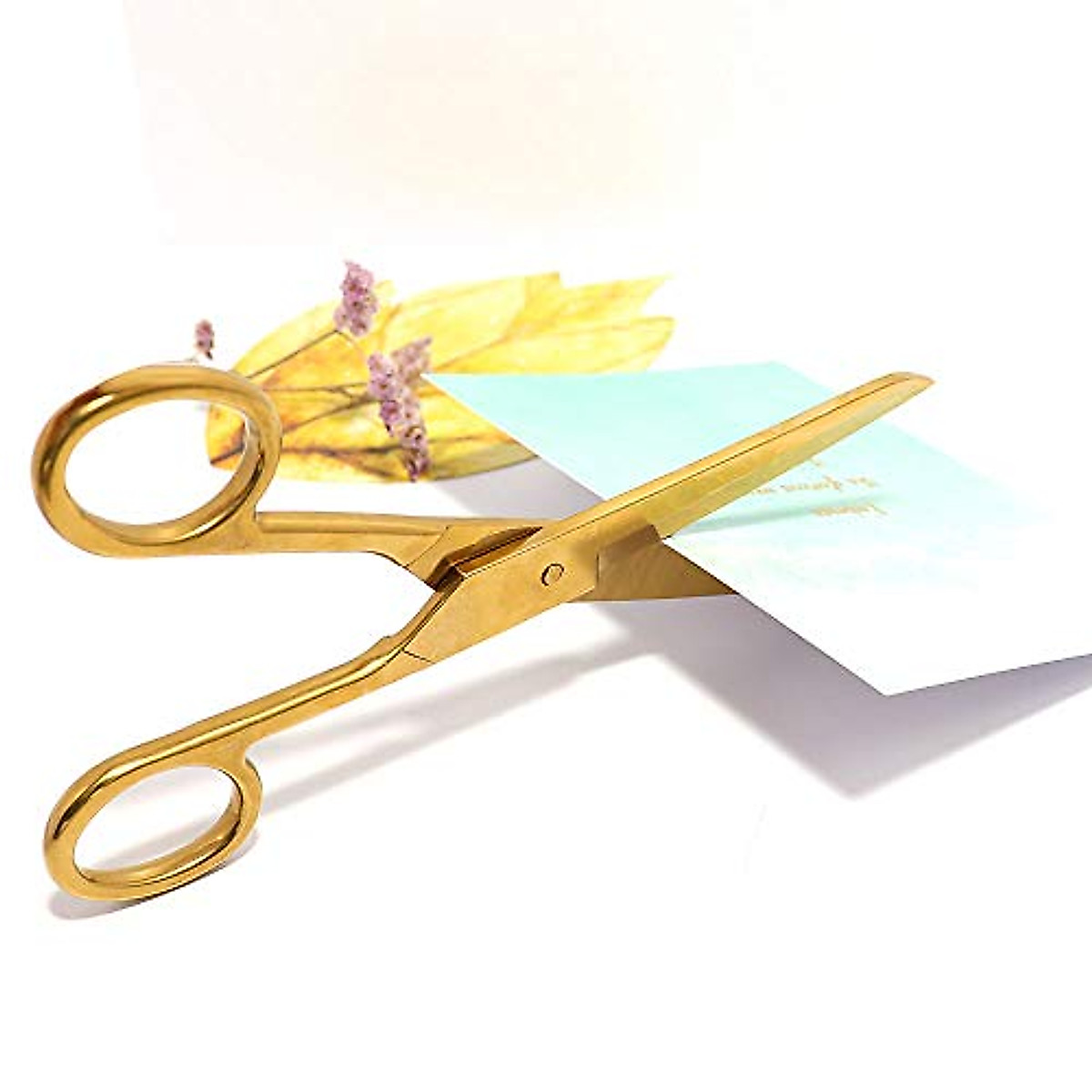 MultiBey Scissors Straight Recycled Stainless Steel 7" Copper Gold Multipurpose Fabric Leather Arts and Crafts Paper Shears Heavy Duty