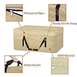 YHINGG Outdoor Cushion Storage Bag 60 Inch Waterproof Extra Large Patio Cushion and Cover Storage Bag,Cushion Bag for Storage Beige (1 Pack)