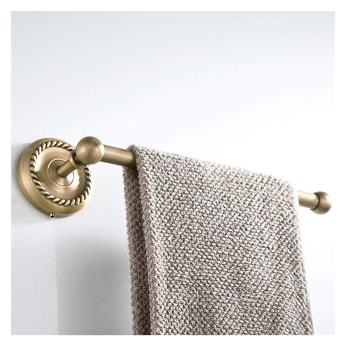 Towel Rack Single Towel Bar Retro Wall Mount Towel Rack Simple European Style Antique Brass Towel Rail for Bathroom Kitchen Home Decoration