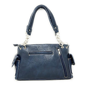 Texas West American Flag Rhinestone Women's Concealed Handbags Purse Wallet Set in Multi-Color (Texas Star Blue)