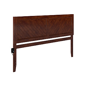 AFI, Canyon King Wood Headboard with Attachable Charger, Walnut