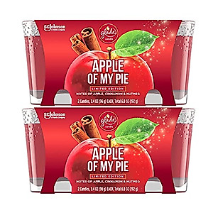 Glade Jar Candles, Fragrance Candles Infused with Essential Oils, Air Freshener Candles, 4 Candles 3.4 Oz (Apple of My Pie)