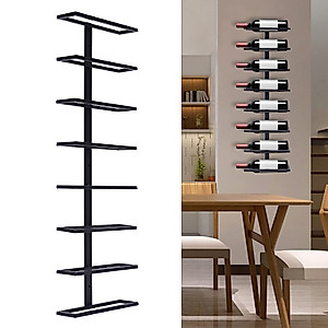 LYNICESHOP 8 Bottle Wall Mounted Wine Rack Wine Bottle Rack Holder Storage Organizer, Center Frame Metal Wall Mount Wine Bottle Rack for Kitchen, Pantry, Dining Room, Bar, Wine Cellar