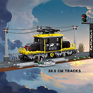 BDYDT Train Crocodile Locomotive Building Blocks Sets（669 Pieces） The Train Building Block Set restores The Iconic Crocodile Locomotive; Great Gift Idea for Train Enthusiasts Lovers