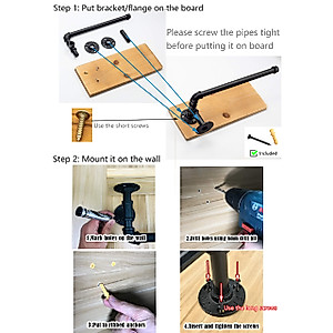 Y-Nut Industrial Vintage Paper Towel Holder Gordon with Shelf Spice Rack TPD-004, Steampunk Loft Style Wall Mount Kitchen Laundary Room Organizer, Wood Metal Water Pipe