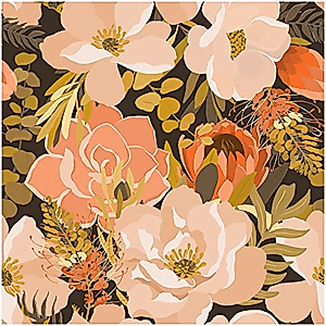 Floralplus Boho Peel and Stick Wallpaper Floral Removable Wallpaper Peel and Stick Boho Stick On Wallpaper Renter Friendly Wallpape for Bedroom Bathroom Wallpaper 17.7 * 118in