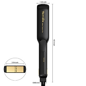 Terviiix 1.5'' Wide Flat Iron Hair Straightener, Tourmaline Ceramic Straightening Irons for Thick Hair, 50% Faster Styling, 450°F Salon High Heat for Smooth & Silky Results, Dual Voltage, Auto Off