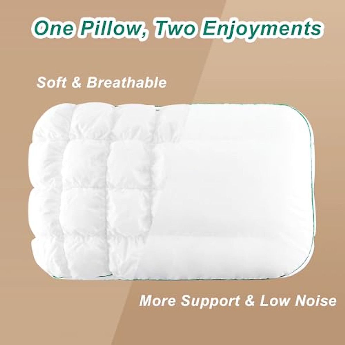 YOUR MOON Fluffy Support Bed Pillow Queen Size, Super Soft Premium Down-Alternative Filling for Sleeping, Luxury Hotel Quality Bed Pillows for Side Sleeper (White)
