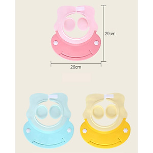 Bath Cap wash Shower Shampoo Visor hat Prevent Water Entering The Eyes and Ears Adjustable Bathing tub Head Hair Rinser Shield Protection Kids Children Toddler Beach Baby Safety(pink)