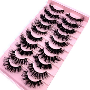 HBZGTLAD Soft Mink Eyelashes 3D Curl Winged End Eye Elongated Fake Lashes Thick Handmade Natural False Eyelash Messy Cross Lash Wholesale (MX-3)