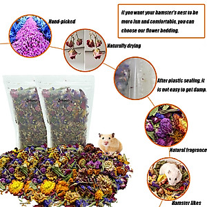 Tfwadmx Hamster Substrate Natural Flower Bedding Mate Habitat Decor for Dwarf Syrian Hamsters Mice Degus Gerbils Bunny or Other Small Animal