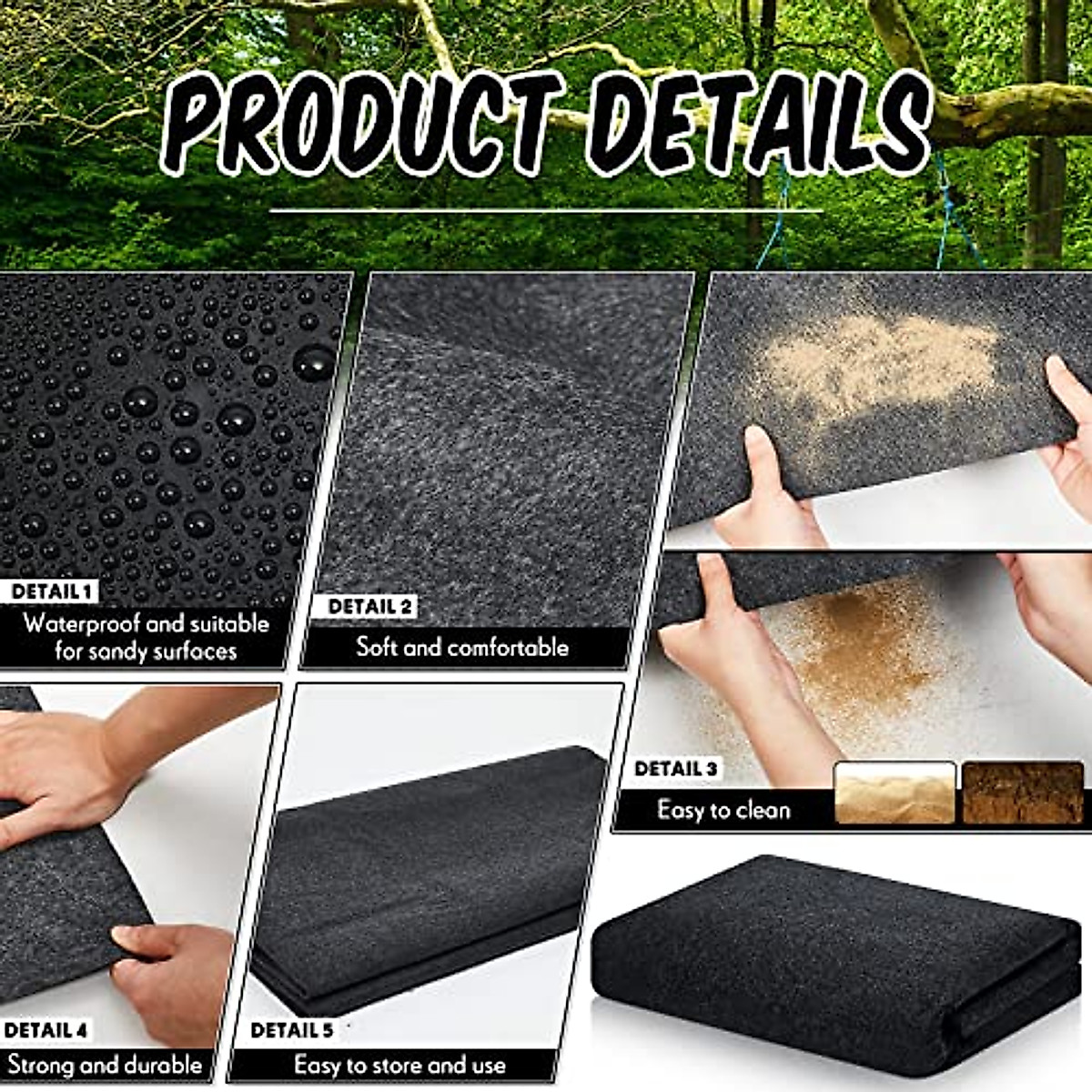 Haull 8.2 x 8.2 ft Outdoor Storage Shed Floor Mat Waterproof Outdoor Carport Mat Thickened Soft Patio Furniture Mat Washable with Non Slip Backing, Storage Shed Not Included