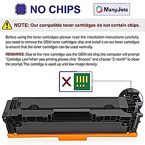 ManyJets 206X W2110X Compatible Toner Cartridge Replacement for HP 206X W2110X 206A W2110A Work with HP Color Laserjet Pro M283fdw M255dw M283cdw M282nw Printer (High Yield,4-Pack,NO CHIP)