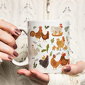 Yanprint Chicken Coffee Mugs For Chicken Lovers,Women,Funny Chicken lover Gifts Mug For Chicken Lady,Farmer,Farmhouse 11oz Tea Cup