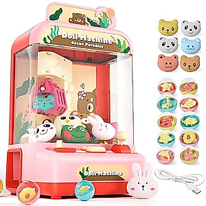 PANITU Claw Machine for Kids, Mini Vending Machines Arcade Candy Capsule Claw Game Prizes Toy, Electronic Arcade Game Indoor Toy with Music & Light,Best Birthday Gift for 6 7 8 9 Year Old Girl