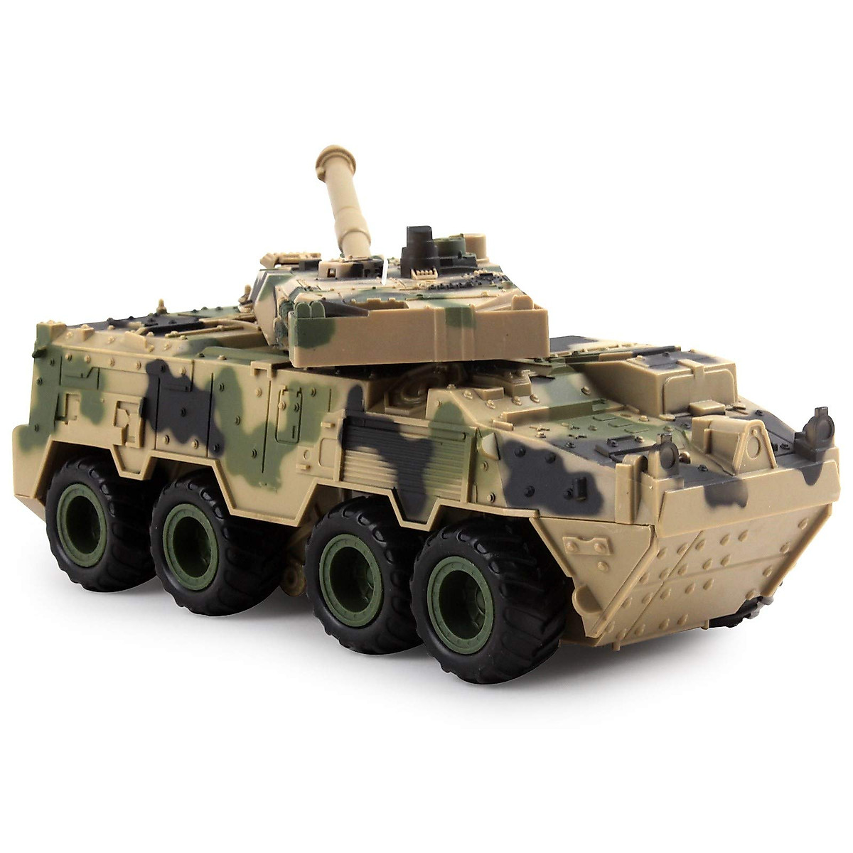 Vokodo Military Tank Battle Truck Toy Push and Go with Lights and Sounds Durable Quality Pivoting Top Friction Power Kids Armored Vehicle Play Army Car Great Gift for Children Boys Girls Camouflage