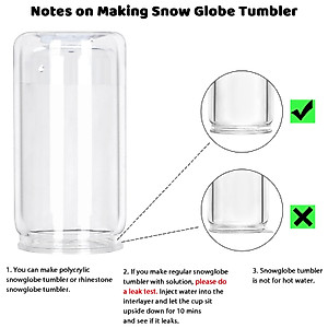 Tswofia 8 Pack plastic Snow Globe Tumbler, 16 Oz Double Wall Plastic Can with Lid and Straw, Plastic Mason Jar Mug for Snow Globe Glitter DIY Gift (Clear)