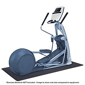 Exercise Equipment Mat for Under Treadmill, Stationary Bike, Rowing Machine, Elliptical, Fitness Equipment, Home Gym Floor Protection, 30" x 78", Black