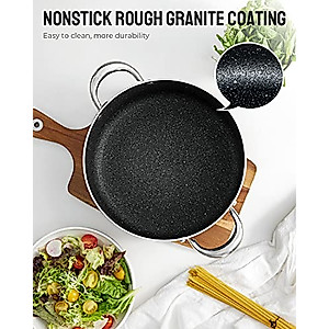 BEZIA Cooking Pot with Lid, 6 Quart Nonstick Stock Pot/Stockpot with Lid, Non Stick 6 QT Large Capacity Induction Pot for Soup, Broth, Chili, Stew - All Stove Compatible