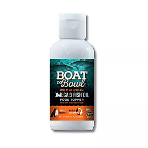 Boat to Bowl Wild Alaskan Omega-3 Fish Oil Flavor Food Topper Vitamins & Supplement for Cats and Dogs | 4oz