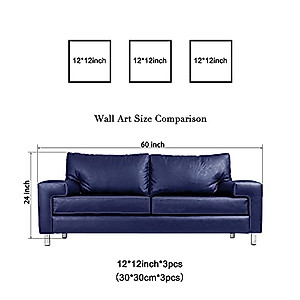 Wieco Art Leaves Modern 3 Panels Flowers Artwork Giclee Canvas Prints Black and White Abstract Floral Trees Pictures Paintings on Canvas Wall Art for Living Room Bedroom Home Decorations