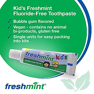 144 Tubes of Freshmint® 0.85 oz. Kids Fluoride-Free Toothpaste Bubble Gum Flavor