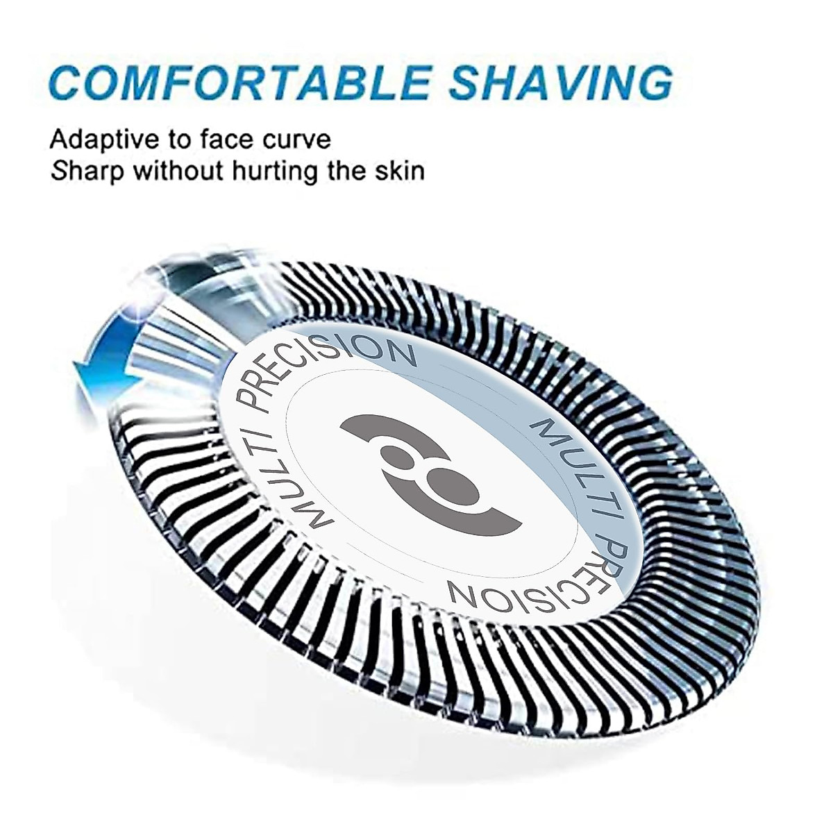 HQ8 Replacement Heads Compatible with Philips Norelco Aquatec Shaving Head Razor, Blades for PT730 AT880 AT811, 6-pc Pack