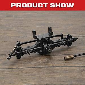 RCAWD RC Axles Assembly with Gears, Metal RC Front Axle Housing for 1/10 HSP Rock Crawler 94180 RGT 18000 Himoto REDCAT RC Crawler Axles Everest GEN7 PRO, Everest GEN7 Sport, Hop Up Parts Black