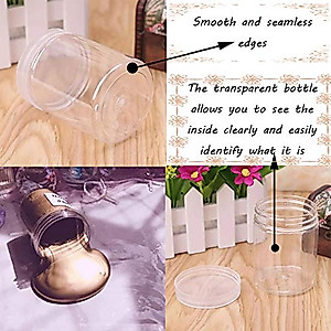 20 Pack 4oz Empty Clear Slime Containers,Round Plastic Cosmetic Jars with Lids,Transparent Storage Containers for Cosmetics,Lotions,Butters,Slime Making and Food Storage