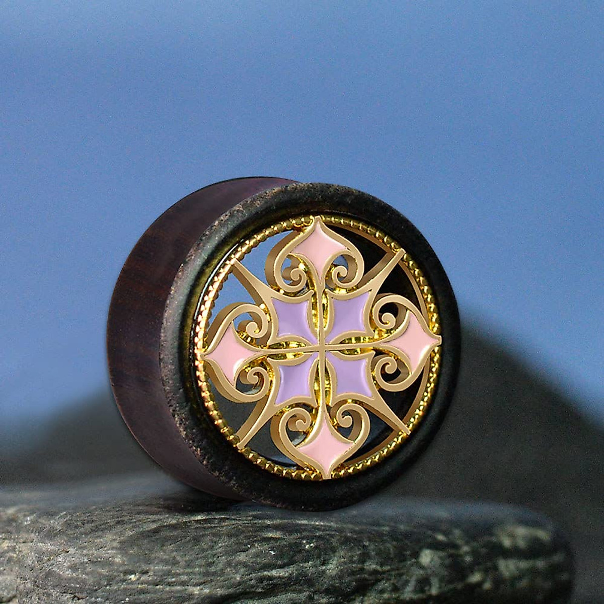 COOEAR Wood Ear Tunnel and Plug Double Flared Guages for Earrings Piercing Stretchers Expander Cool Metal Logo.