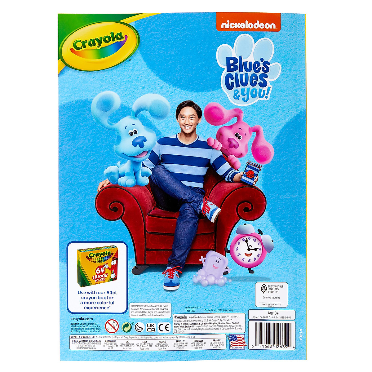 Crayola Blues Clues Coloring Book with Stickers, Gift for Kids, 96 Pages, Ages 3, 4, 5, 6