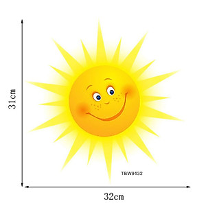 Smiling Sun Wall Sticker Wall Decal Sun Wallpaper for Kindergarten Home Room Wall Decorations