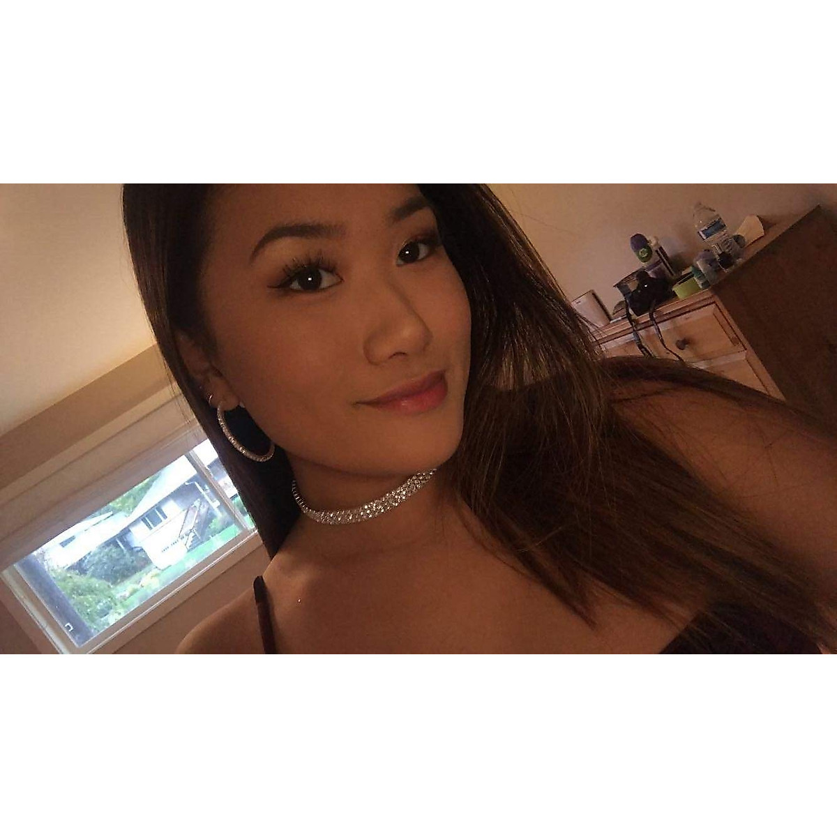 Janefashions 3-row Three-Row Clear Austrian Rhinestone Crystal Choker Necklace Collar Dance Party Wedding Prom Gold or Silver N175 (Silver)