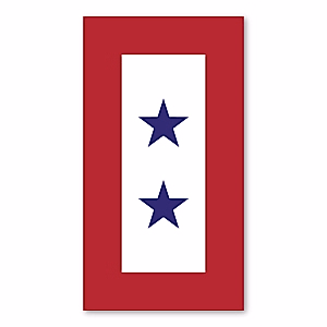 Blue Star Service Flag (2 Star) Magnet by Magnet America is 5.5" x 3" Made for Vehicles and Refrigerators