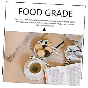 DOITOOL 1 Set Christmas Cutlery Set Christmas Elements Forks and Spoons Fruits Eating Forks Condiments Spoon Multipurpose Eating Spoons Tasting Spoon Cake Fork Stainless Steel Small Tools