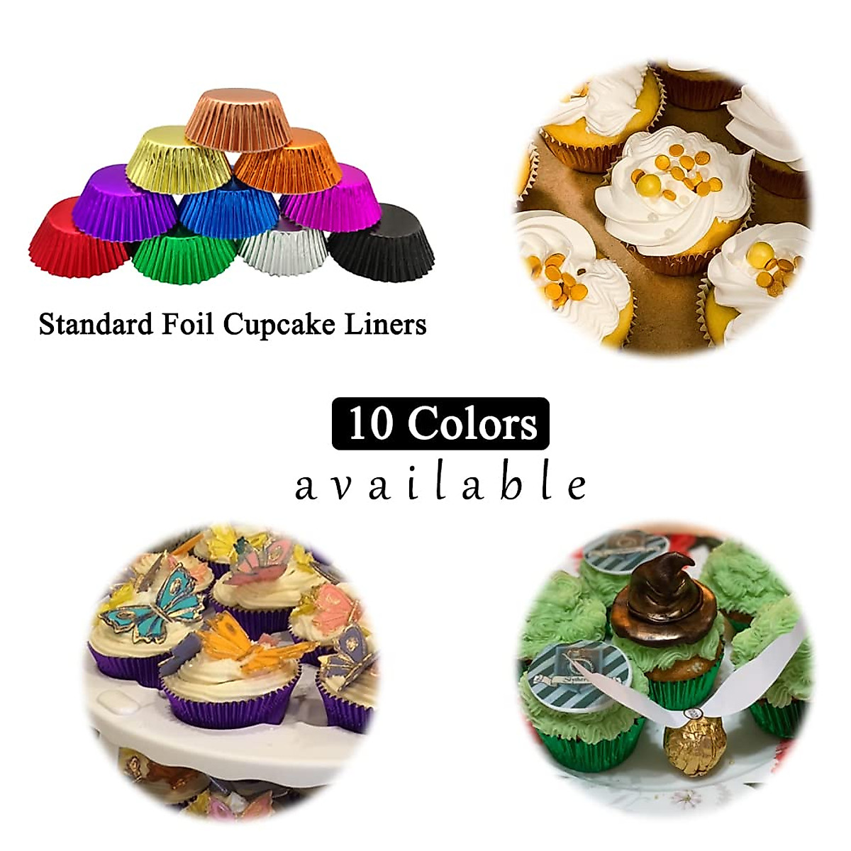 Bakehope Black Cupcake Liners 160-count, Standard Wrappers Muffin Baking Cups for Bakery & Home Use