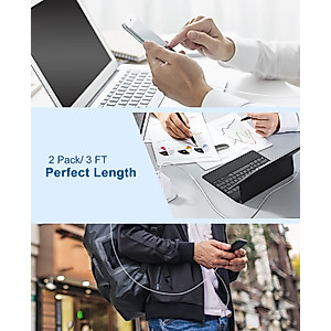 USB C to Lightning Cable 3FT for Apple iPhone Charger Cord, Apple USB-C to Lightning Fast Charger Cable, 2 Pack-USB C to Lightning Cord, Apple Phone Charging Cable Wire for iPhone 14 13 12 Pro Max