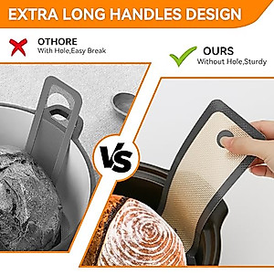 Silicone Bread Sling for Dutch Oven- Double Thickness Platinum Silicone –Reusable Non-Stick & Easy Clean Silicone Bread Baking Mat with Extra Long Handles, Easy and Stable to Transfer Sourdough Bread