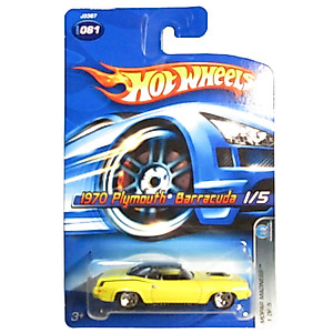 Hot Wheels Mopar Madness Series #1 1970 Plymouth Barracuda Yellow 5-Spoke K-Mart Exclusive #2006-61 Collectible Collector Car Mattel 1:64 Scale