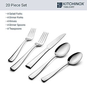 Kitchinox Flatware, Service for 4/20 Piece Set, Julia