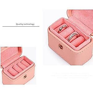 ZZYINH AN207 Portable Fresh Simple Ear Stud Jewlery Box Small Earrings Ring Multi-Function Jewelry Box Small Jewelry (Color : Pink)