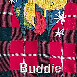 Disney Pluto Holiday Plaid Flannel Shirt for Dogs, Size Small