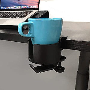AirTaxiing Desk Cup Holder with Headphone Hanger for Desk in Home, Anti-Spill Cup Holder for Desk, Table Cup Holder for Water Bottles, Wheelchairs, Workstations, Gaming Desk Accessories