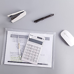 EOOUT 30pcs Plastic Envelopes, Clear Reusable Poly Envelope Waterproof File Folder with Snap Button, US Letter, A4 Size, for School Office Supplies