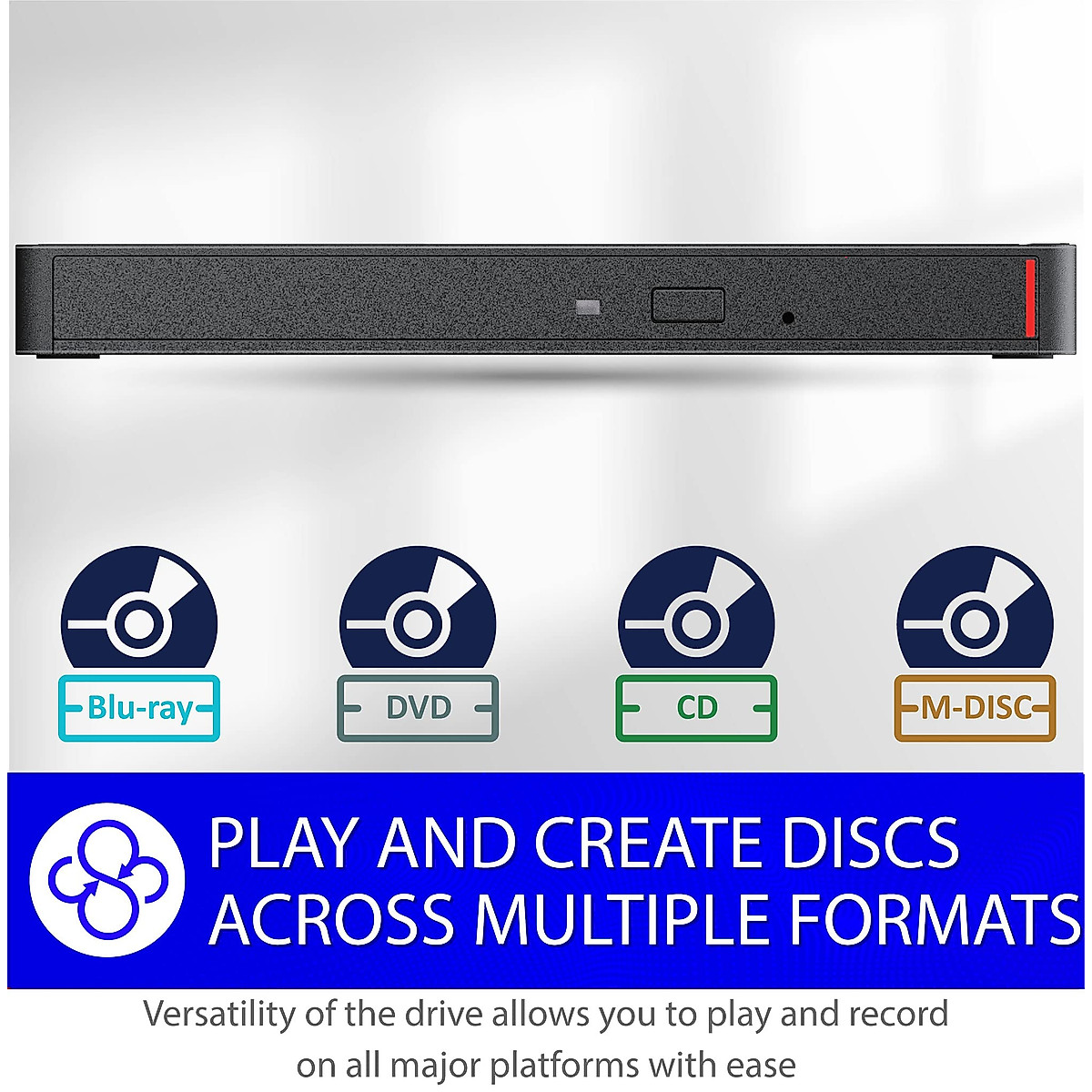 BUFFALO MediaStation 6X Portable Type-C USB 3.2 (Gen 1) Blu-ray Drive/External, Plays and Burns Blu-Rays, DVDs, and CDs. Compatible with PC/Mac Laptops and Desktops.