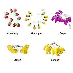 CALIDAKA Fruit String Lights, 10 LED Flashing String Battery Powered Indoor Outdoor Lighting Lamp for Wedding Home Birthday Garden Yard Patio Party Decorations (Pineapple)