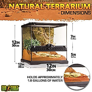 Exo Terra Glass Terrarium Kit, for Reptiles and Amphibians, Mini Wide, 12 x 12 x 12 Inches, PT2600A1