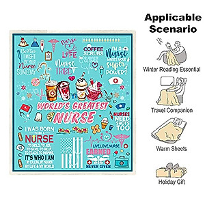 Nurse Gifts Nurse Week Gifts Throw Blanket,Nurse Gifts for Women,Nurse Appreciation Gifts,Nurse Gifts for Nursing Student Soft Fluffy Sherpa Warm Throw Blankets (H10,50"x 60")