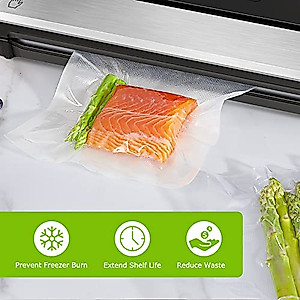 Bonsenkitchen Vacuum Food Sealer Bags 200 Quart 8" x 12', BPA Free, Commercial Grade Textured Food Vacuum Sealer Bag, Thick Embossed Bags for Food Storage and Sous Vide Cooking
